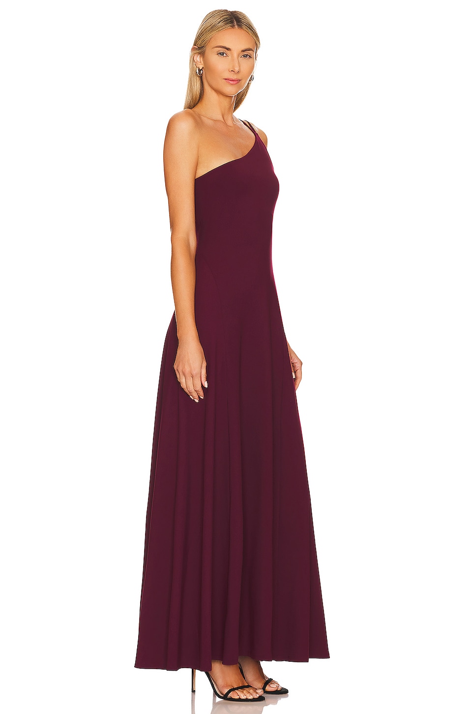 Susana Monaco One Shoulder String Maxi Dress in Port | REVOLVE