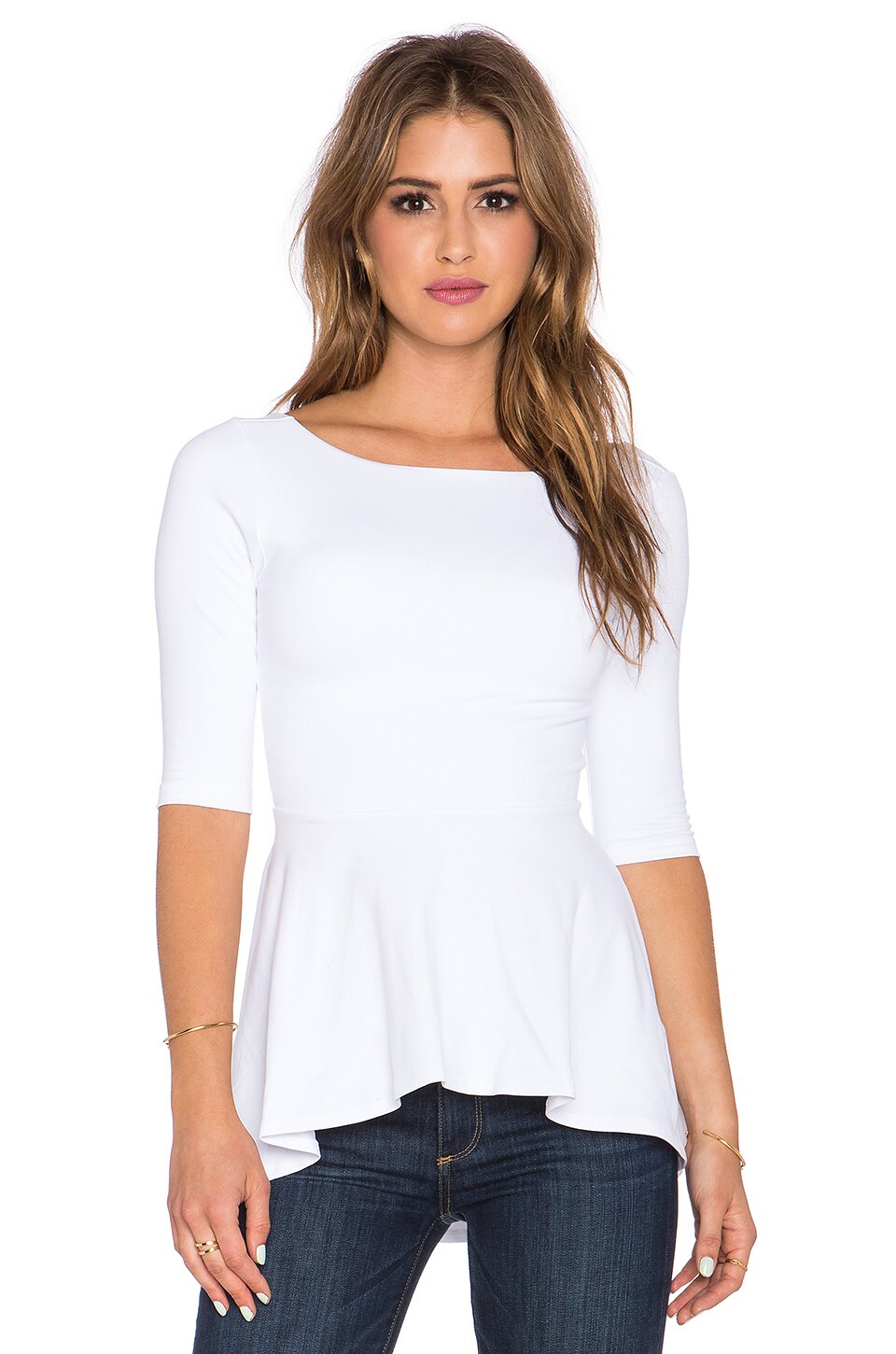 Susana Monaco Low Back Flare Top in Sugar | REVOLVE