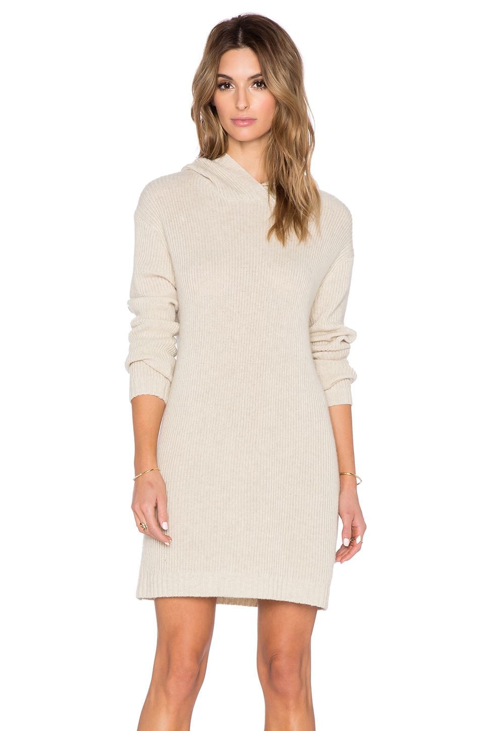 SUSS Karlie Hooded Sweater Dress in Natural | REVOLVE