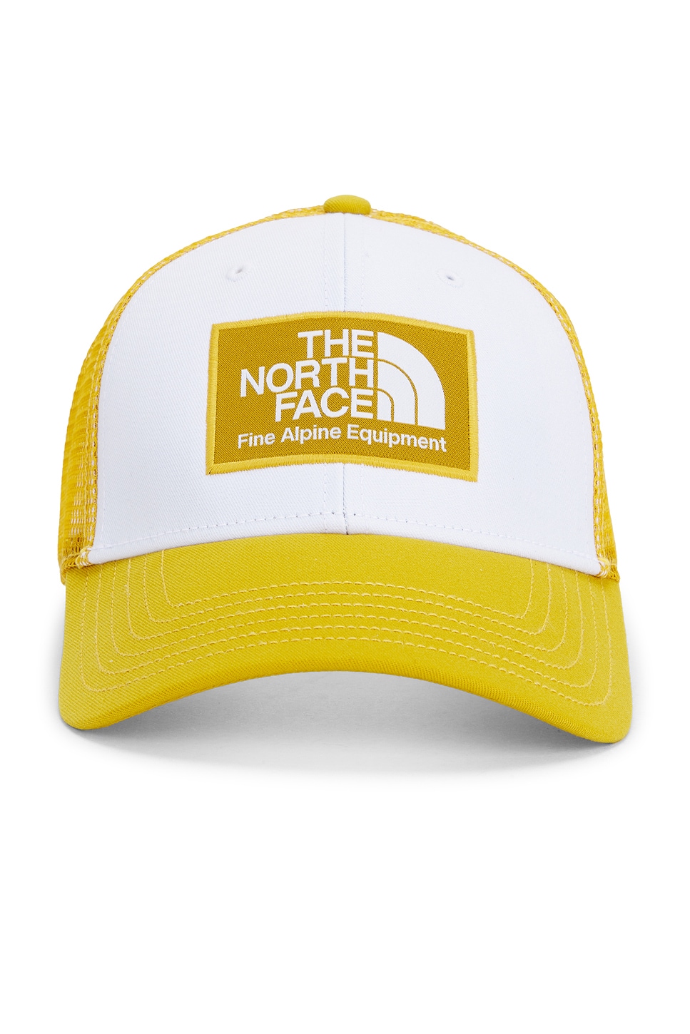 The North Face Mudder Trucker in TNF White & Turmeric | REVOLVE