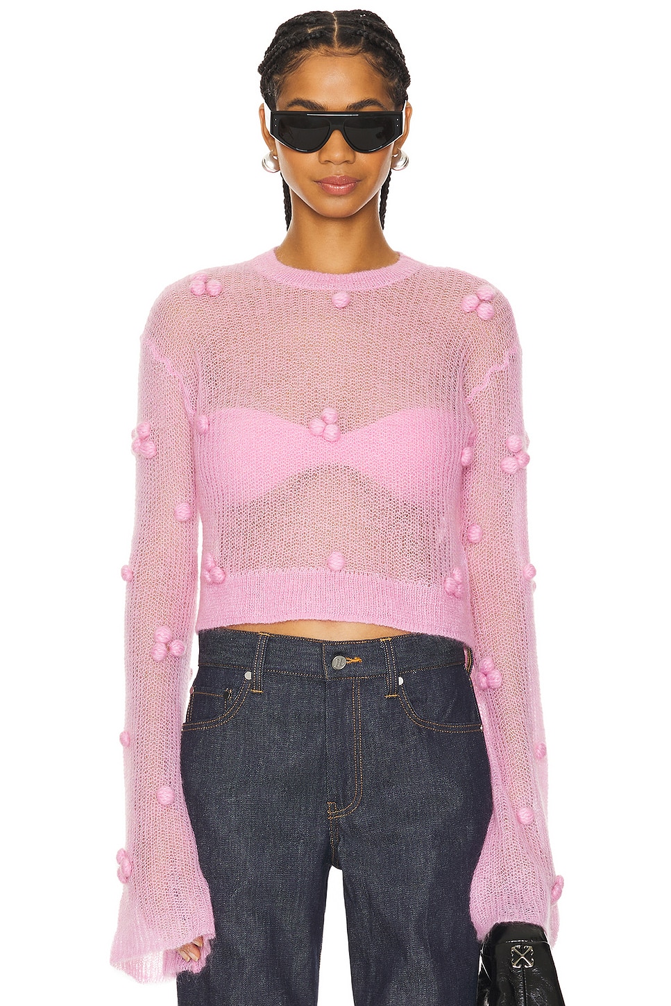 ROTATE Light Knit Sweater in Prism Pink | REVOLVE