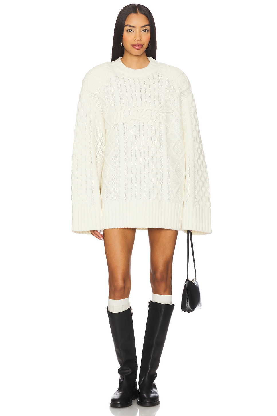 ROTATE Cornella Crewneck Sweater in Egret | REVOLVE