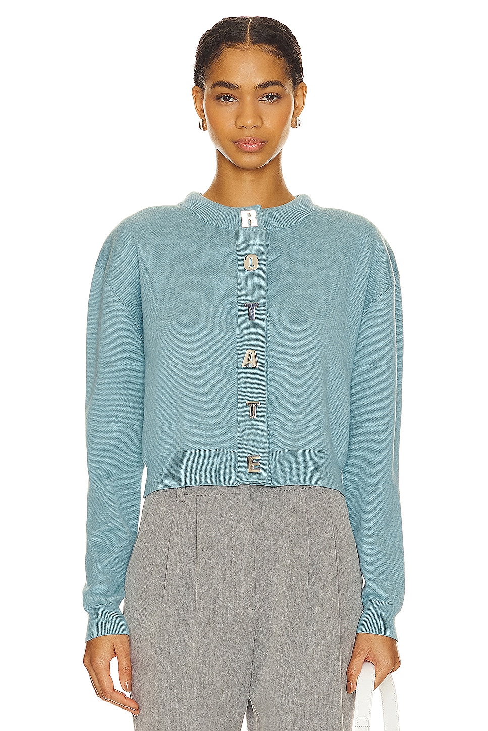 ROTATE Firm Knit Cardigan in Blue Topaz | REVOLVE