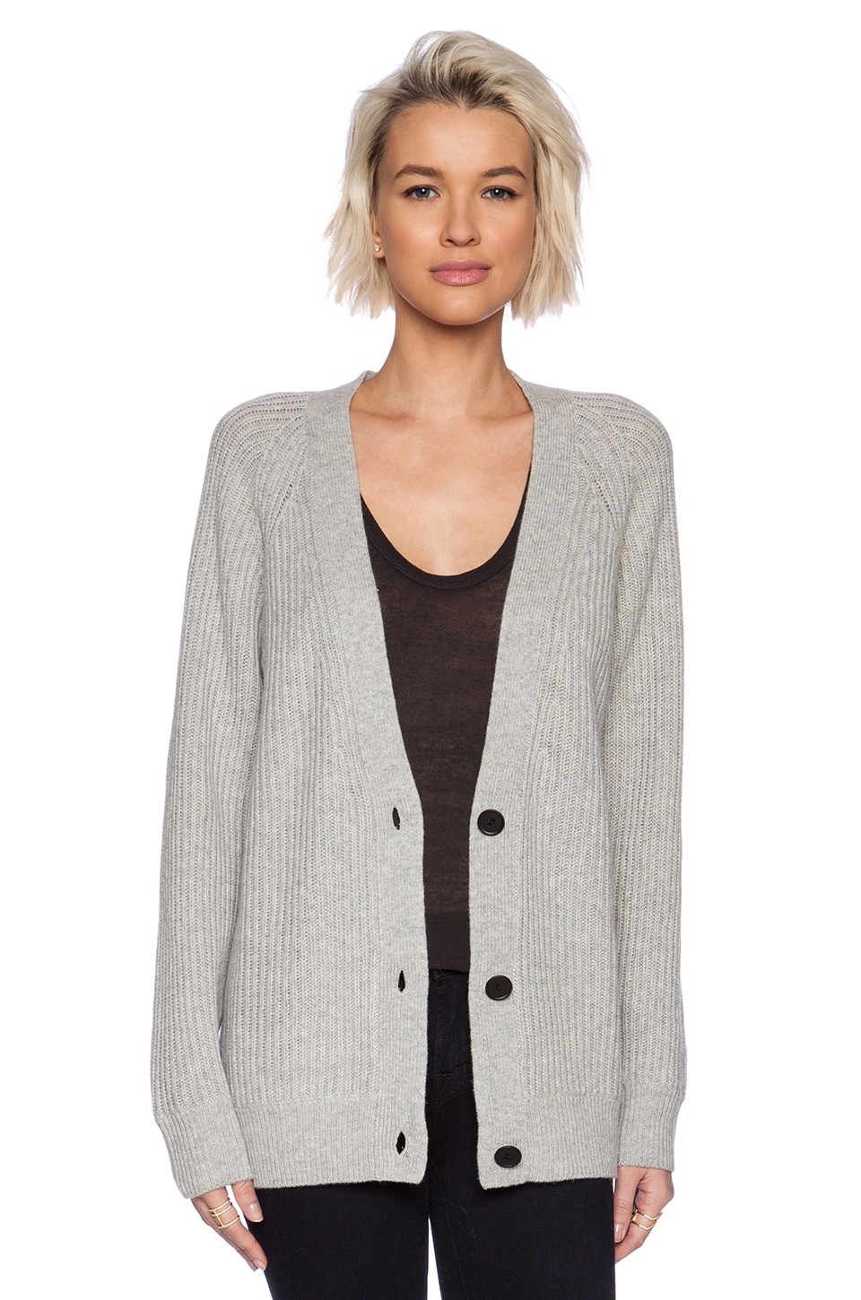 Alexander Wang Cash Wool Half Cardigan Stitch Oversize Cardigan in ...