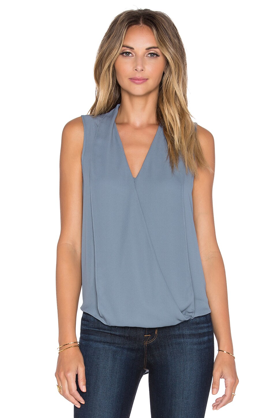 Three Eighty Two Monroe Surplice Tank in Slate | REVOLVE