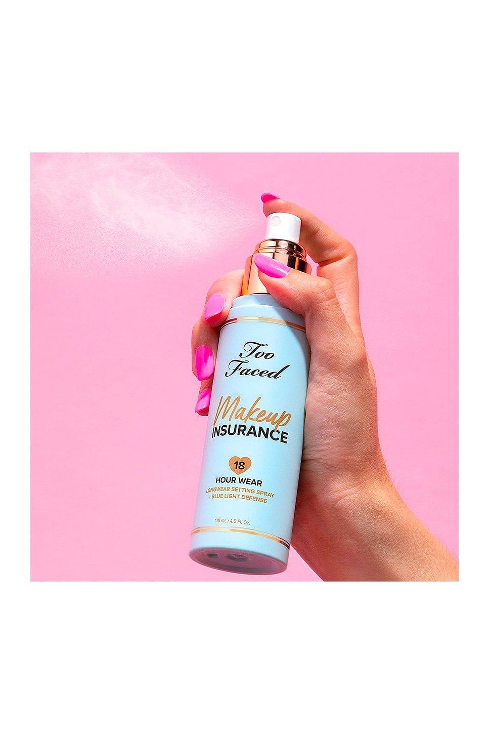 Too Faced Makeup Insurance Longwear Setting Spray + Blue Light Defnse ...