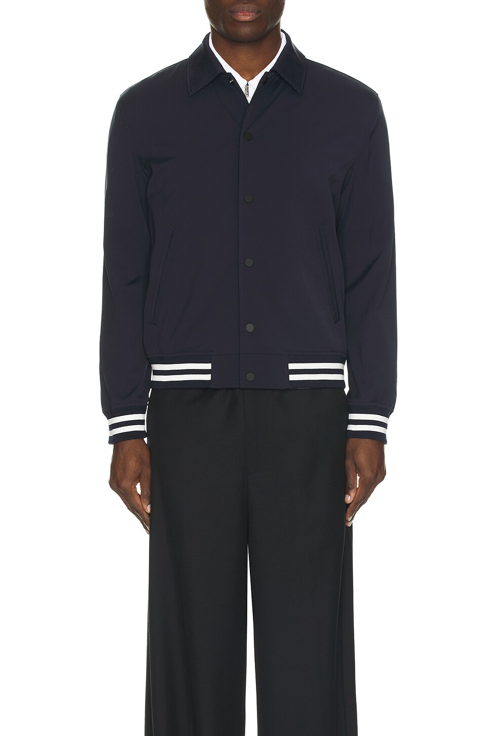 Theory Varsity Jacket in Navy | REVOLVE