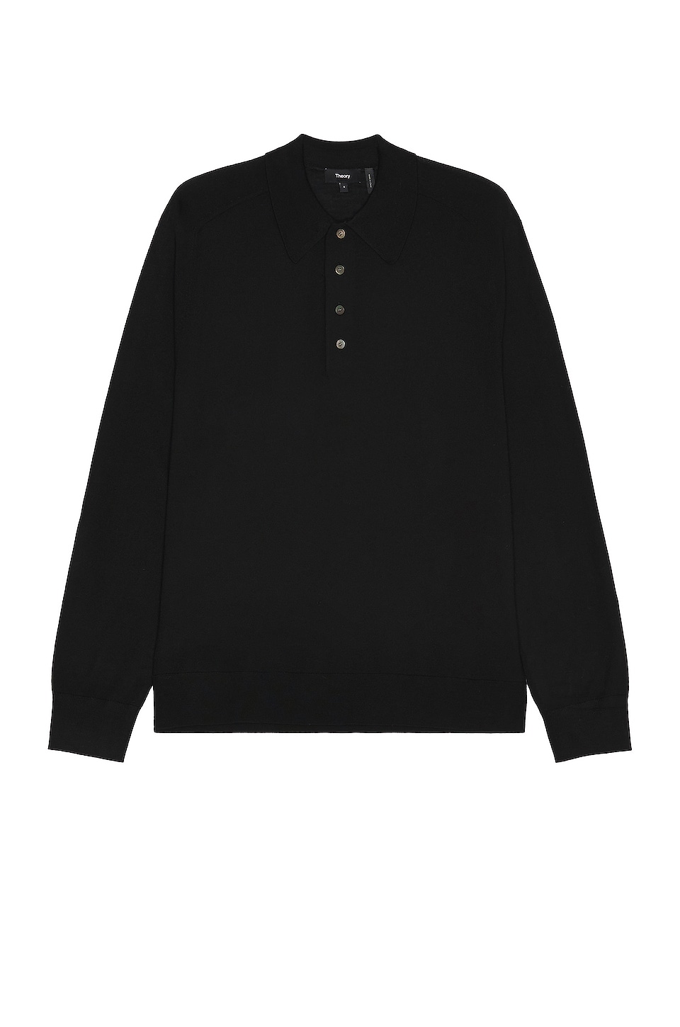 Theory LS Button Polo Regal in Black | REVOLVE