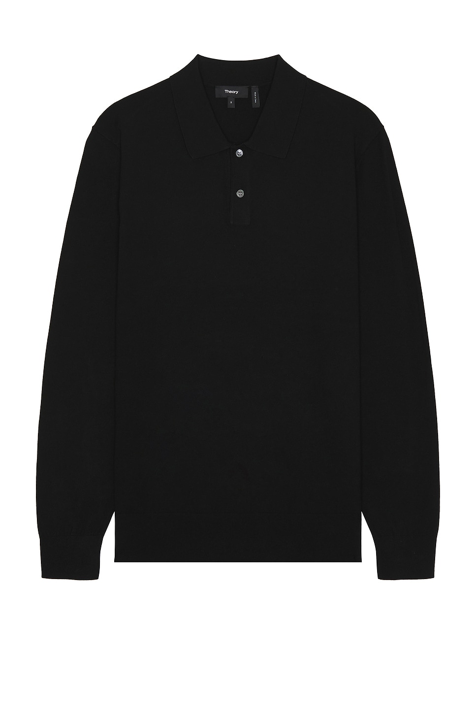 Theory Goris Long Sleeve Polo in Black | REVOLVE