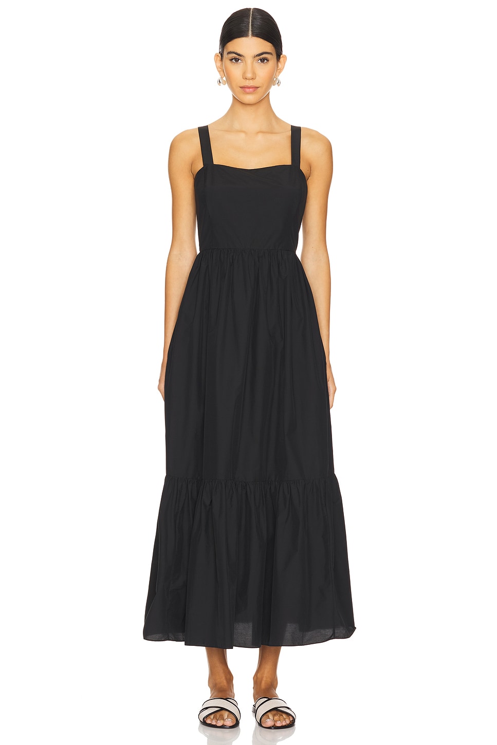 Theory Tiered Dress in Black | REVOLVE