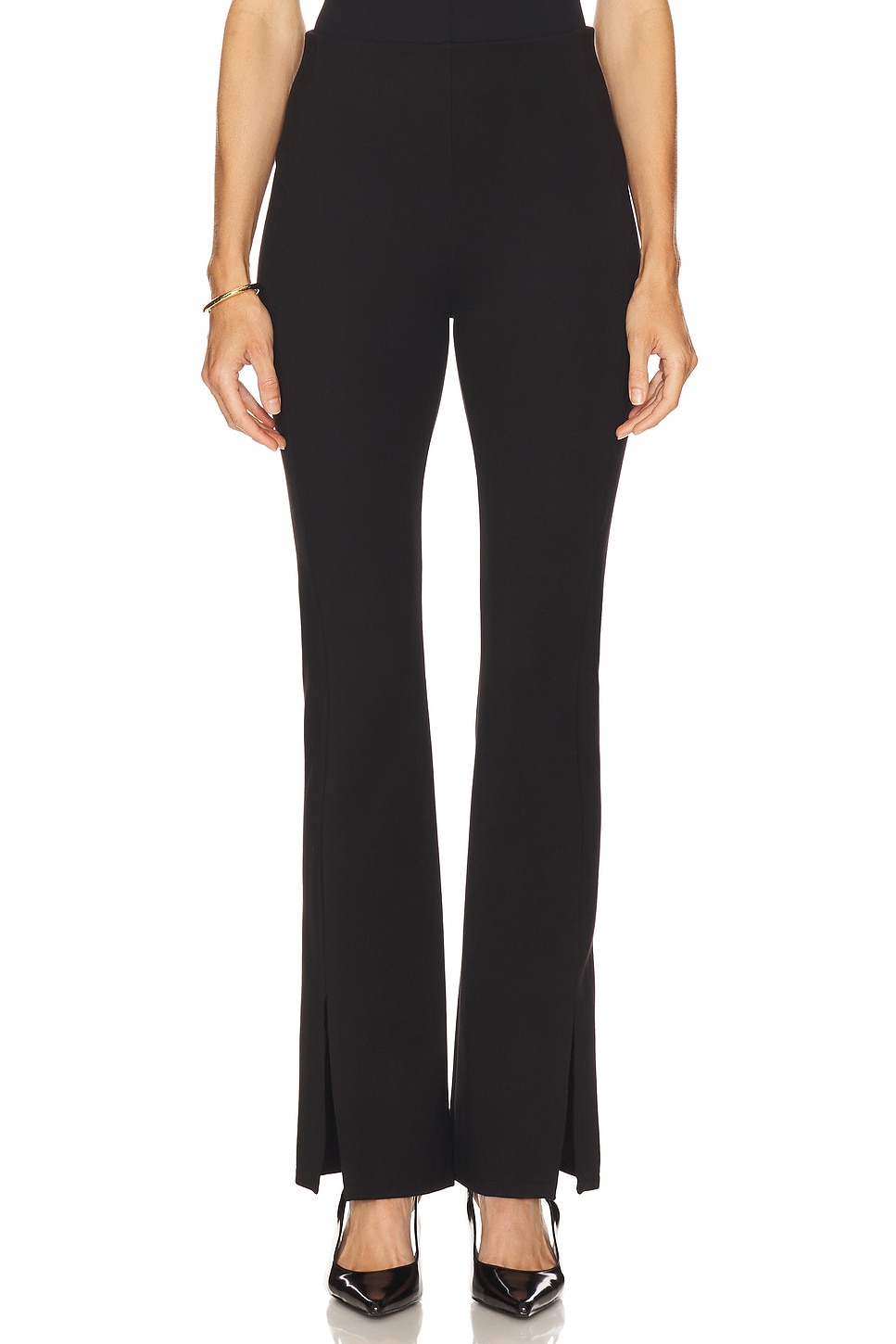 Theory Slit Flare Legging in Black | REVOLVE