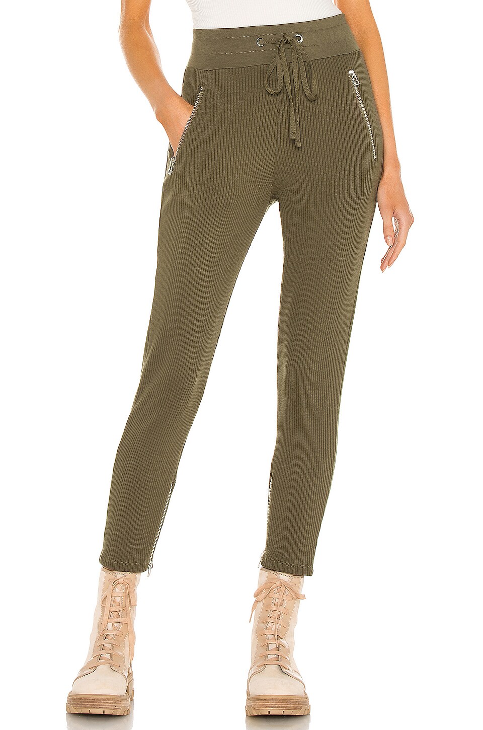 The Range Alloy Rib Zip Pant in Hazel | REVOLVE