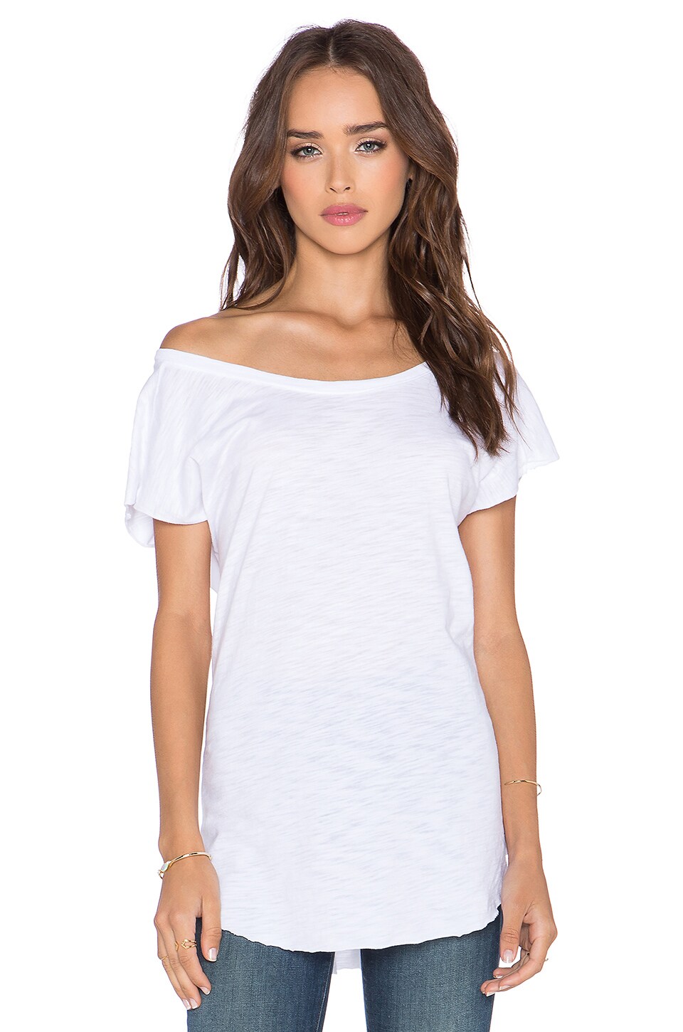 TYLER JACOBS Wave Hi-Lo Tee in White | REVOLVE