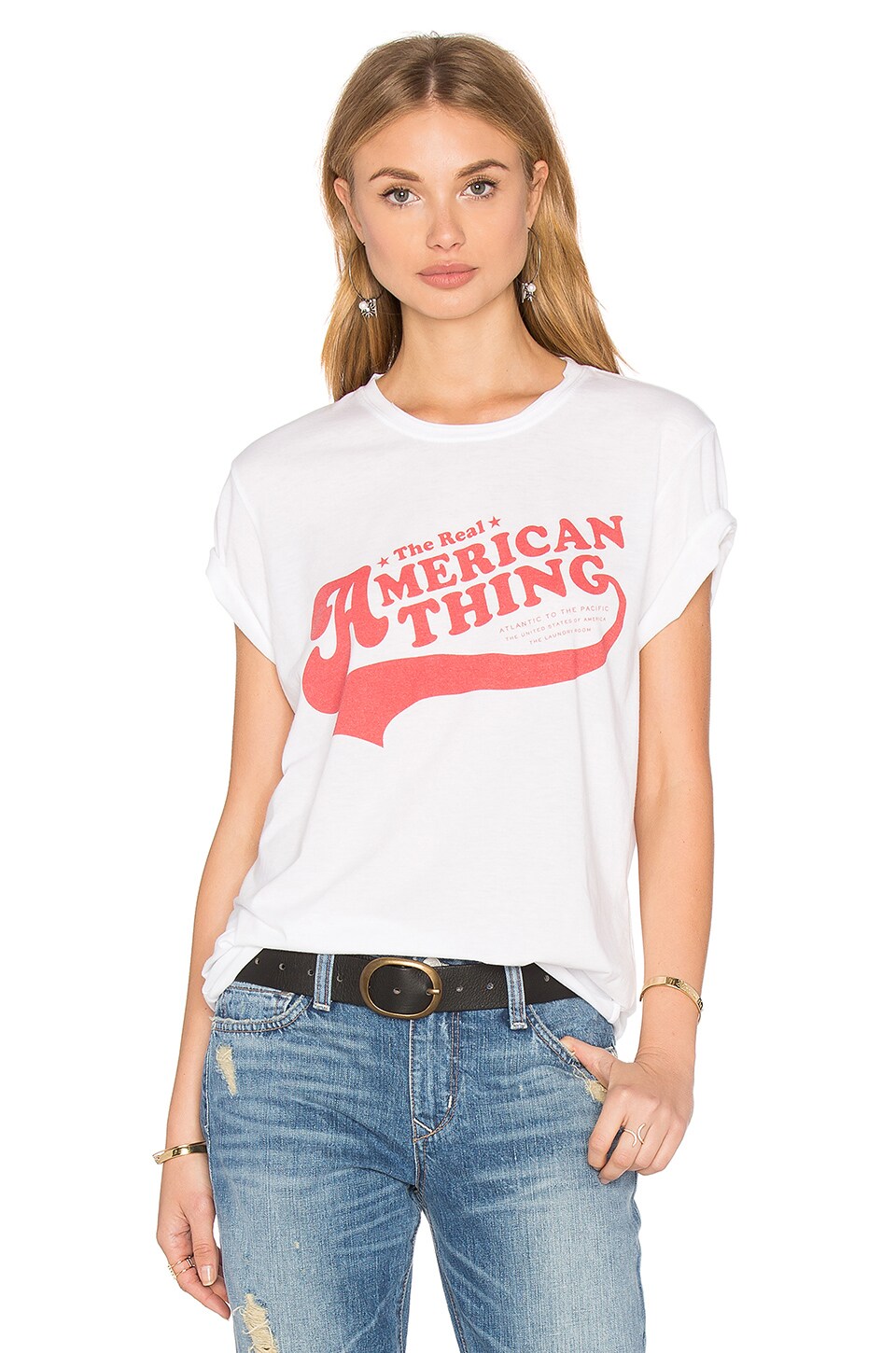 The Laundry Room Real Thing Rolling Tee in White | REVOLVE