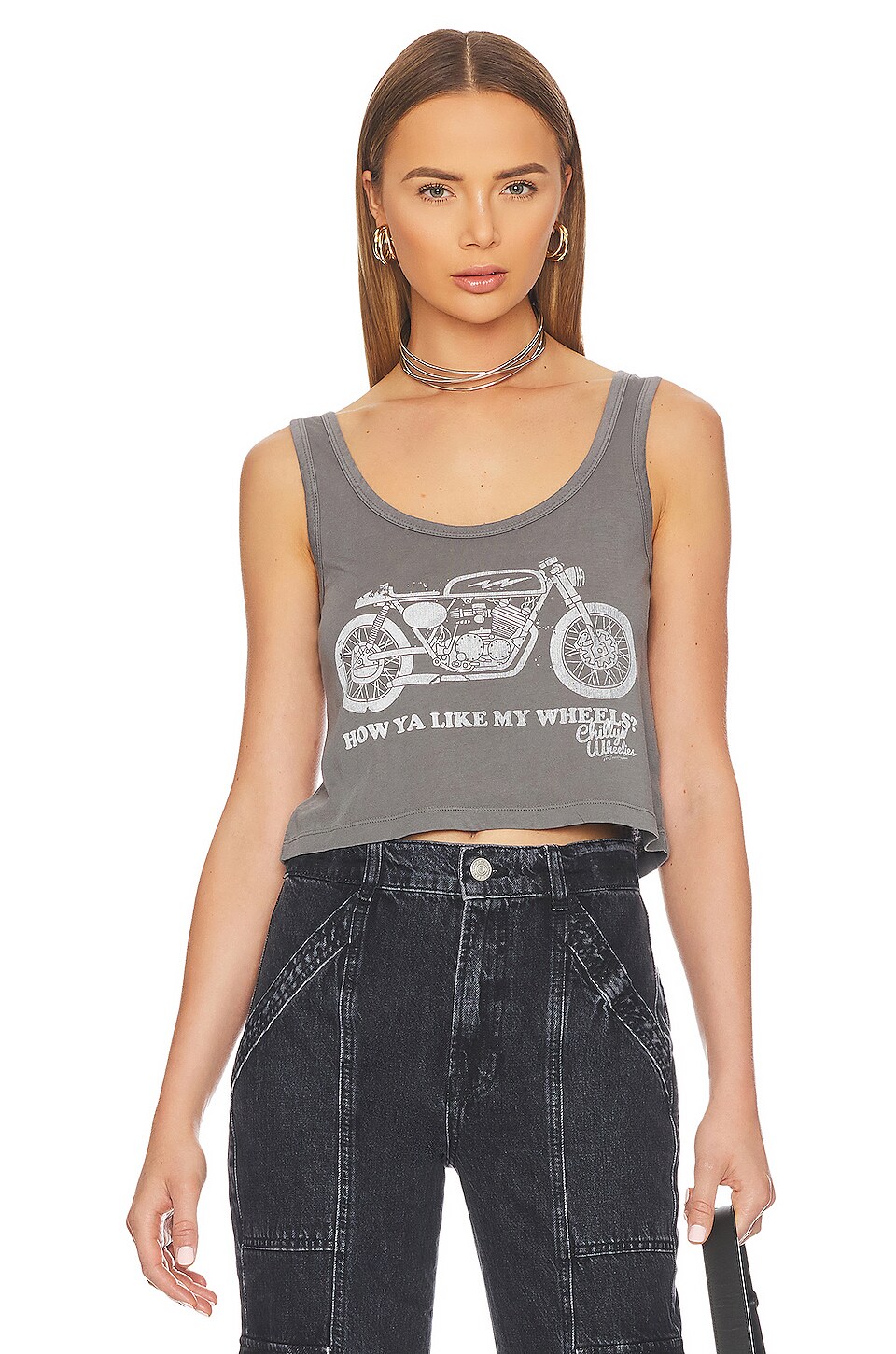 The Laundry Room Like My Wheels Boxy Tank in Gravity Grey | REVOLVE