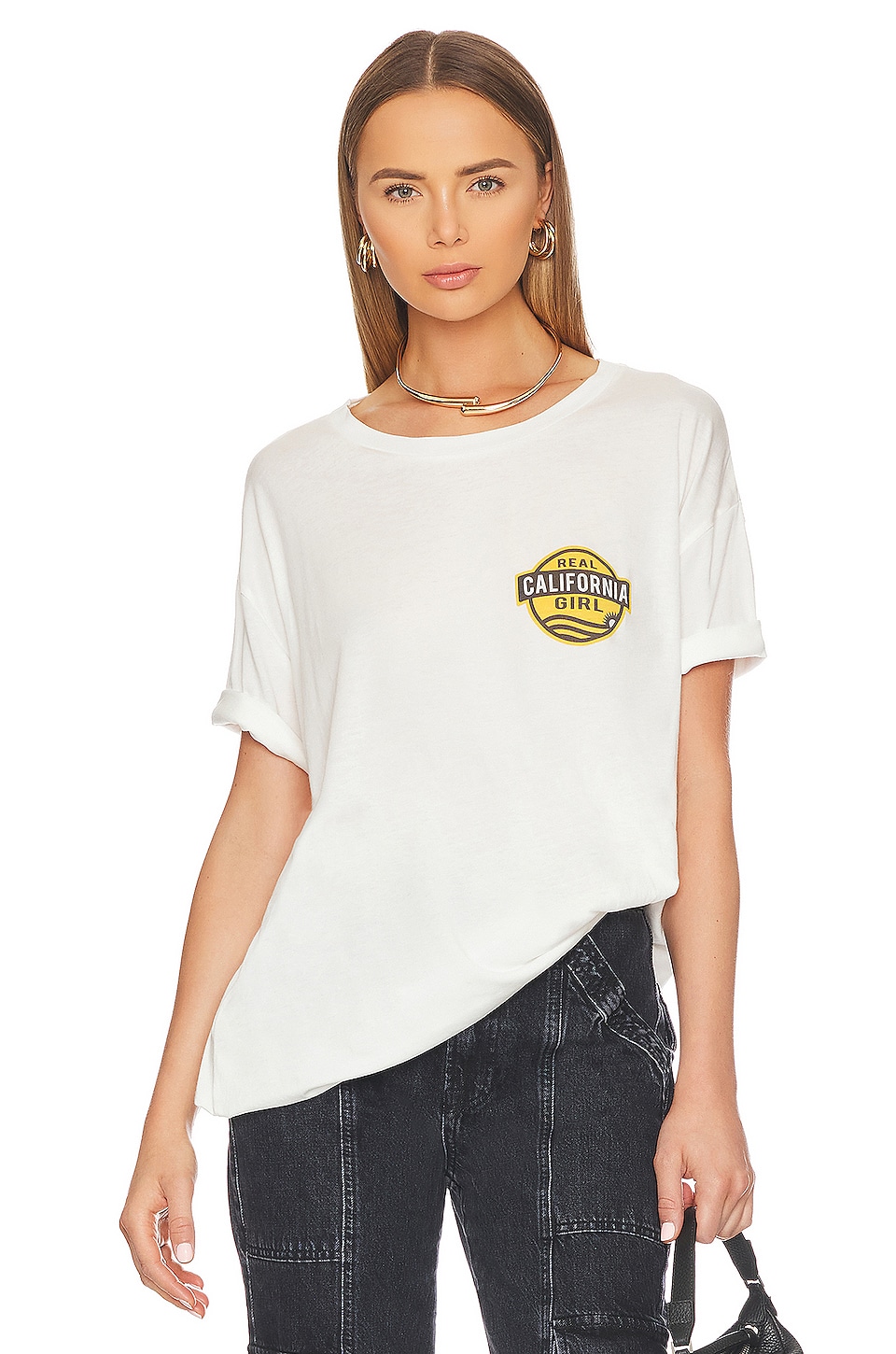 The Laundry Room Real California Girl Oversized Tee in White | REVOLVE