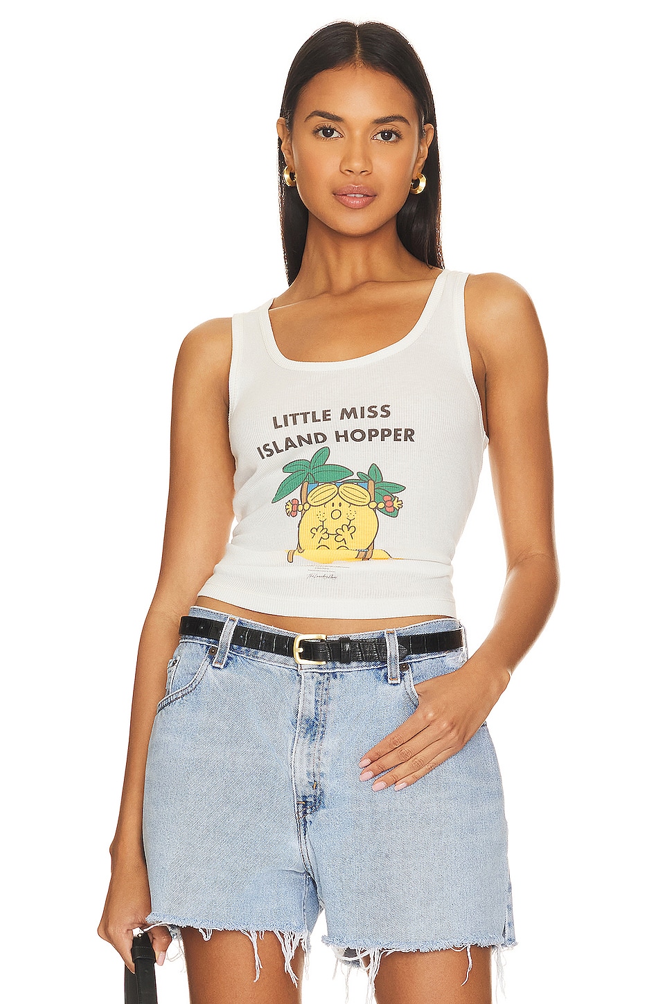 The Laundry Room Little Miss Island Hopper Rib Tank in White | REVOLVE