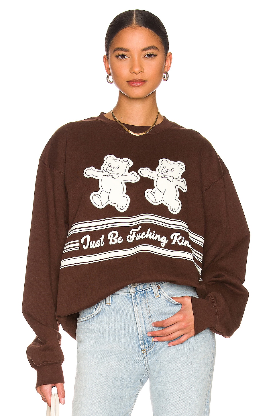The Mayfair Group Just Be Fucking Kind Sweatshirt in Cream | REVOLVE