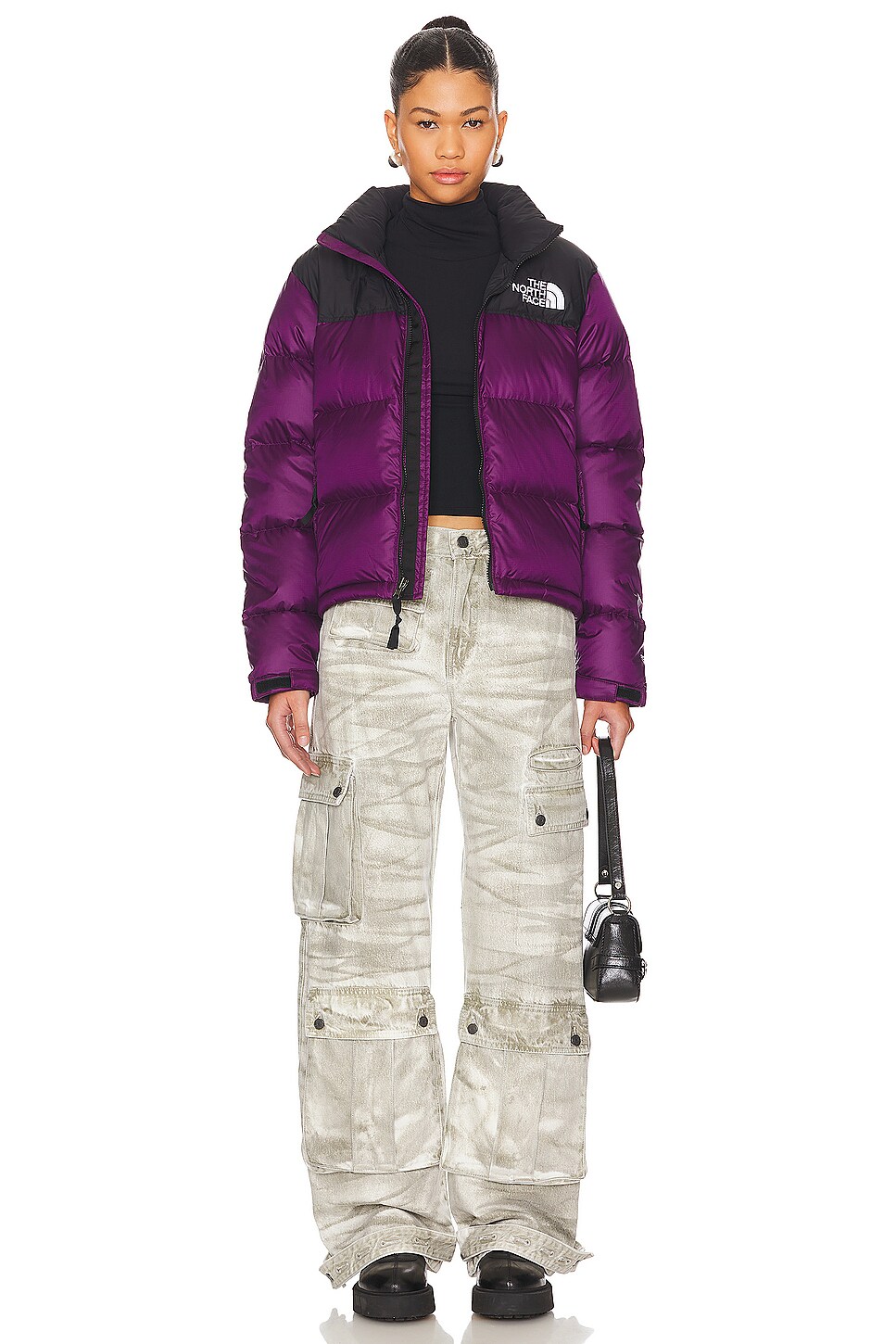 The North Face 1996 Retro Nuptse Jacket in Black Currant Purple | REVOLVE