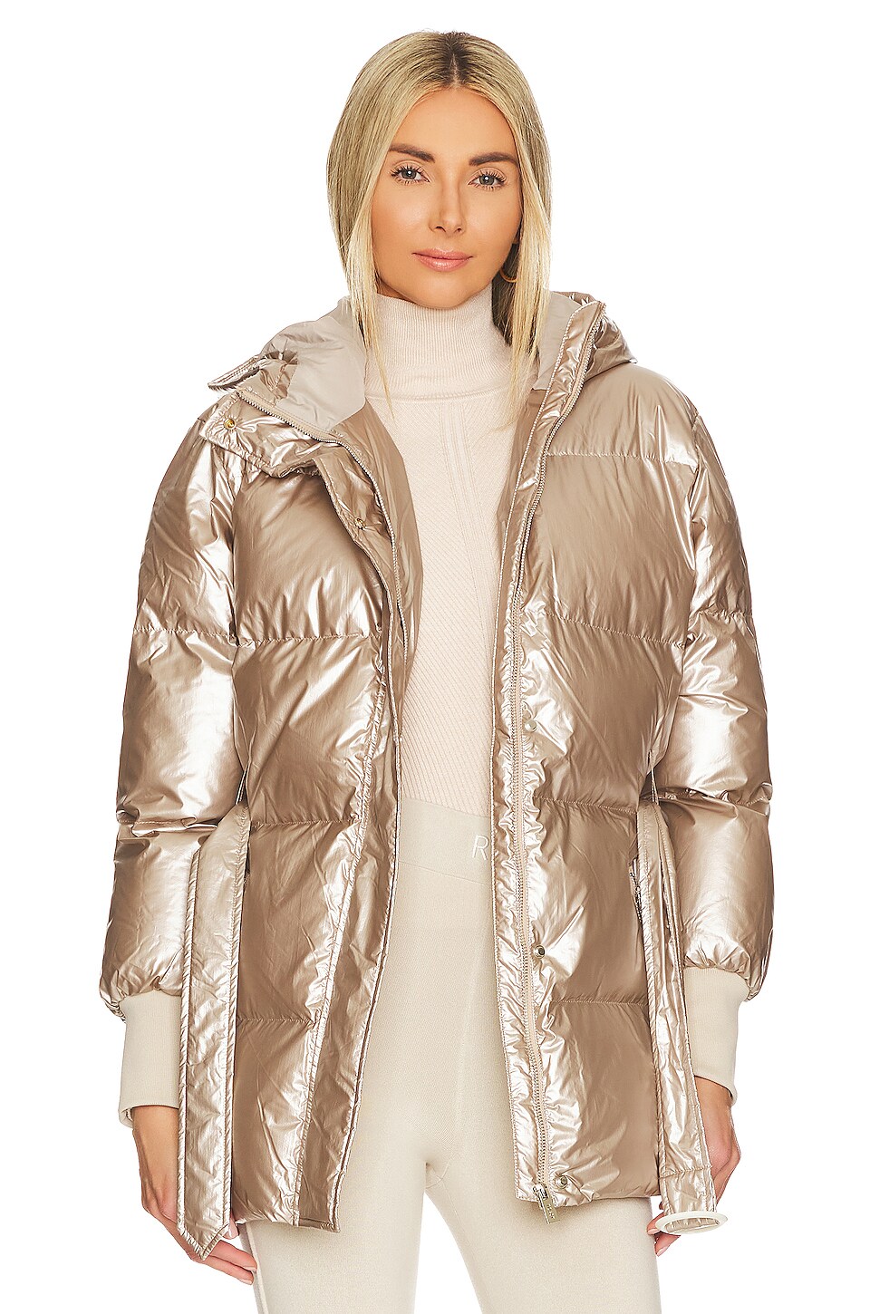 Toast Society Luna Puffer Jacket in Gold Metalic | REVOLVE
