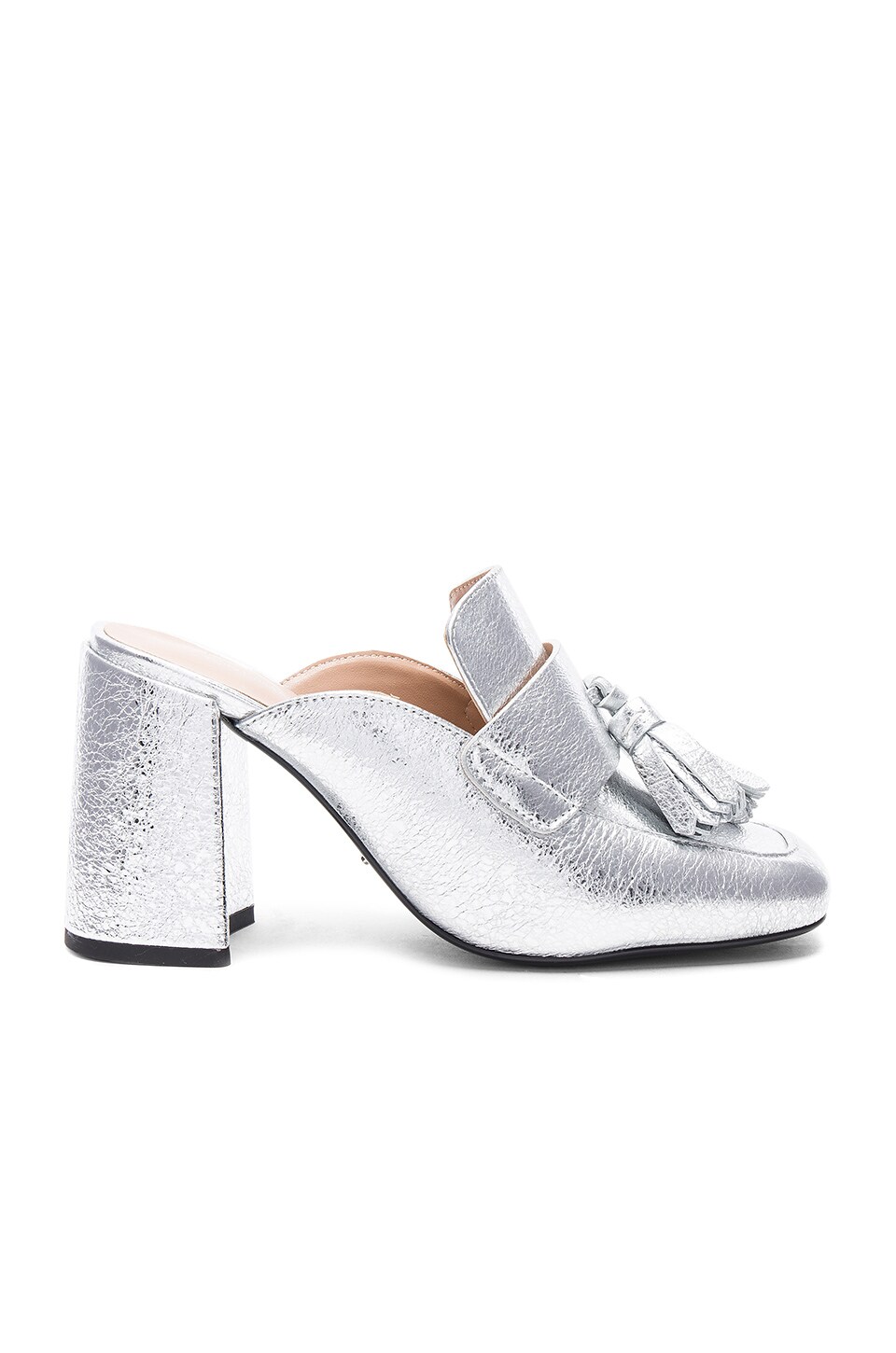 Tony Bianco Caya Mule in Silver Washed Crackle | REVOLVE