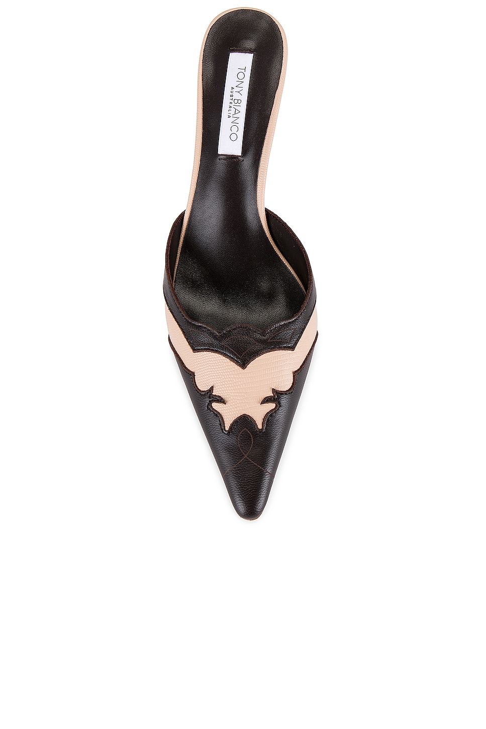 Tony Bianco Shuga Mule in Beech & Chocolate | REVOLVE