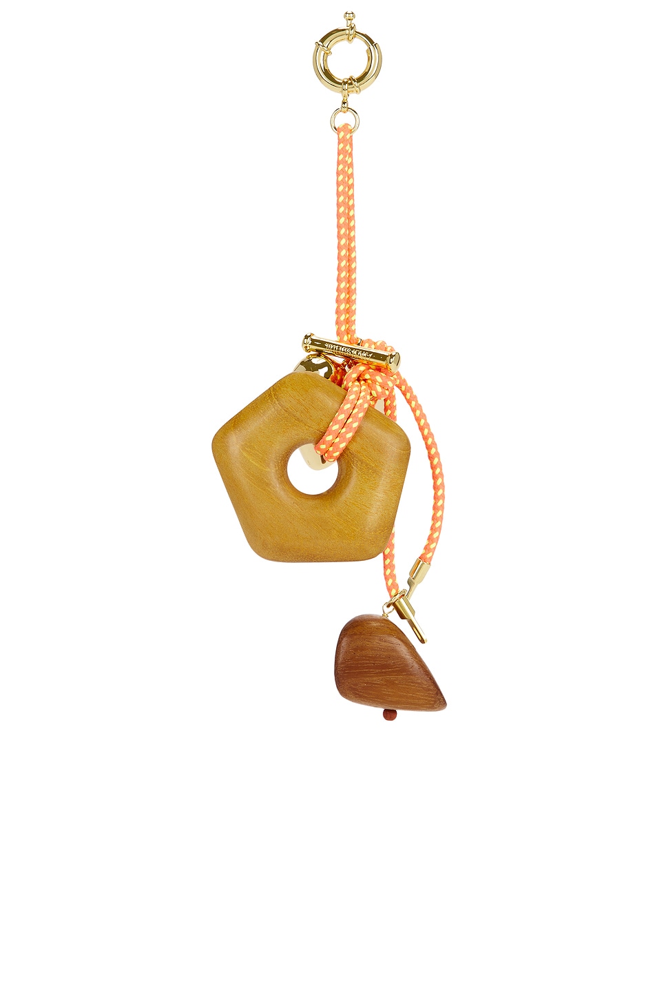 Timeless Pearly Wood & Gold Charms Rope Keychain in Brown | REVOLVE