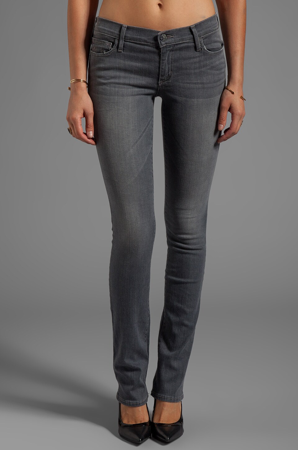 True Religion Cora Mid Rise Skinny in Grey | REVOLVE
