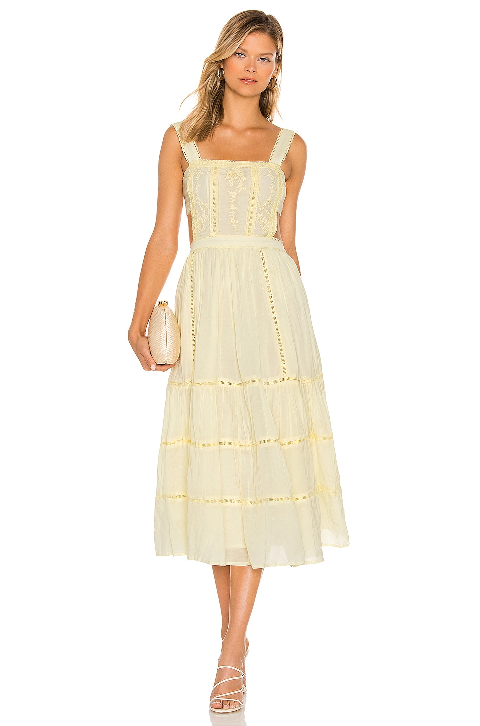 Tularosa Eleanora Embroidered Dress in Mellow Yellow | REVOLVE
