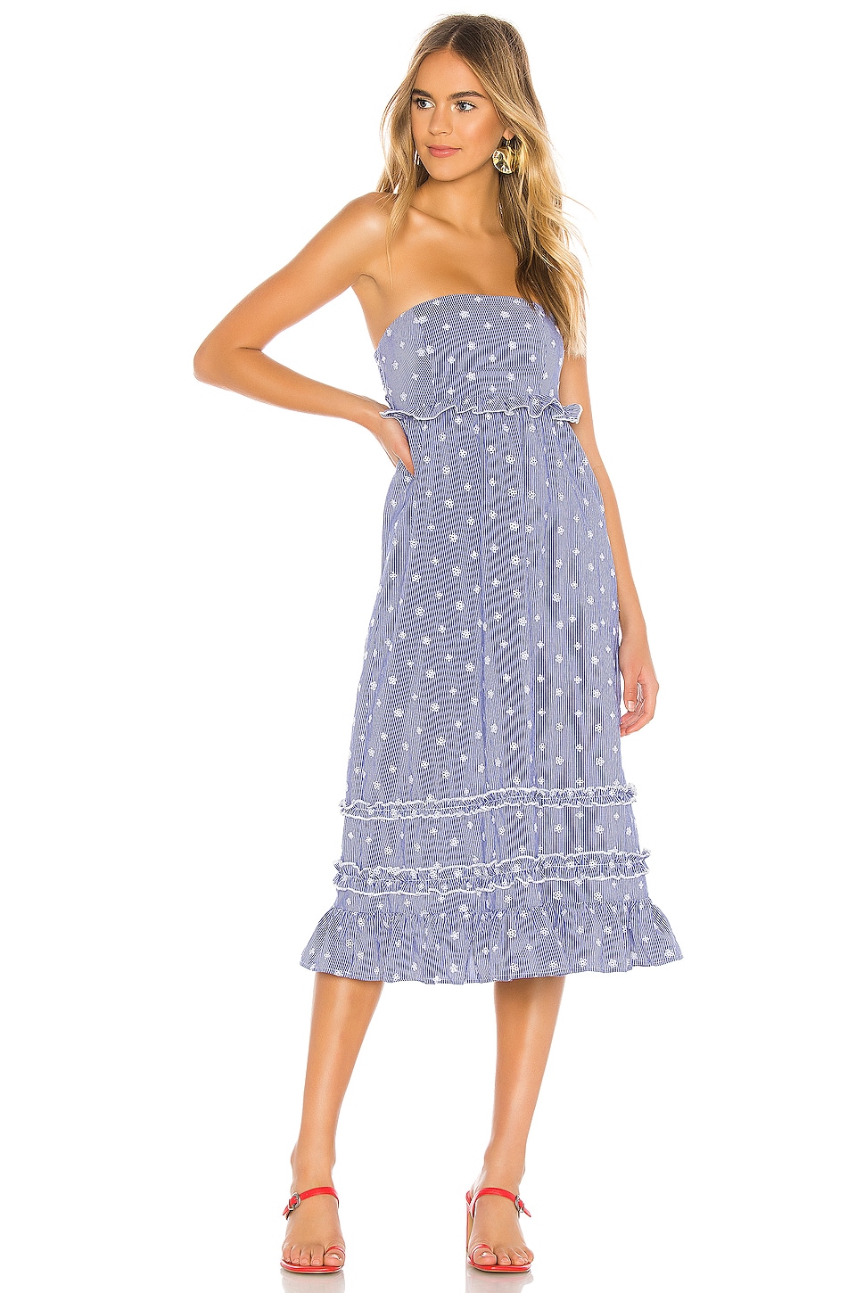 Tularosa Raven Dress in Navy & White | REVOLVE