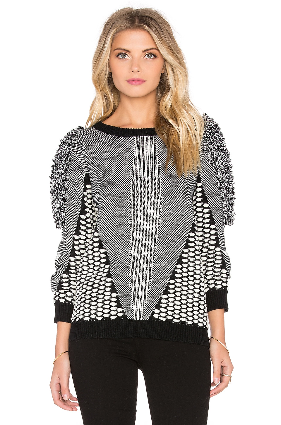 Tularosa Marco Sweater in Black & Cream | REVOLVE