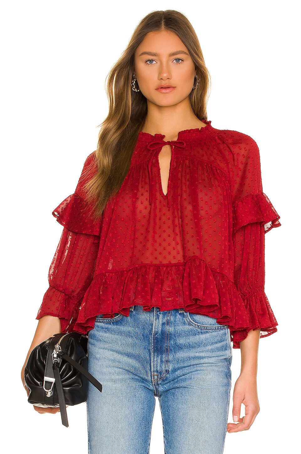 Tularosa Abby Top in Deep Red | REVOLVE