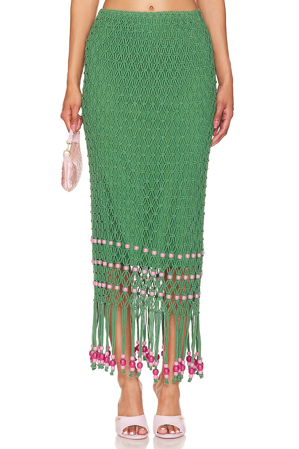 The Wolf Gang Reis Macrame Skirt in Emerald | REVOLVE