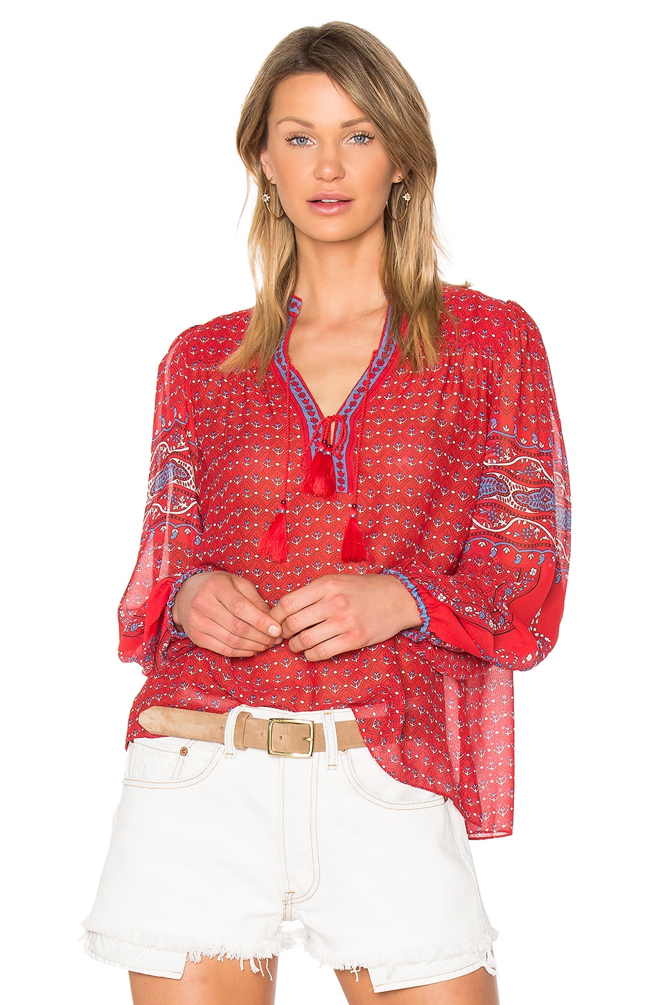 Ulla Johnson Amala Blouse in Scarlet | REVOLVE