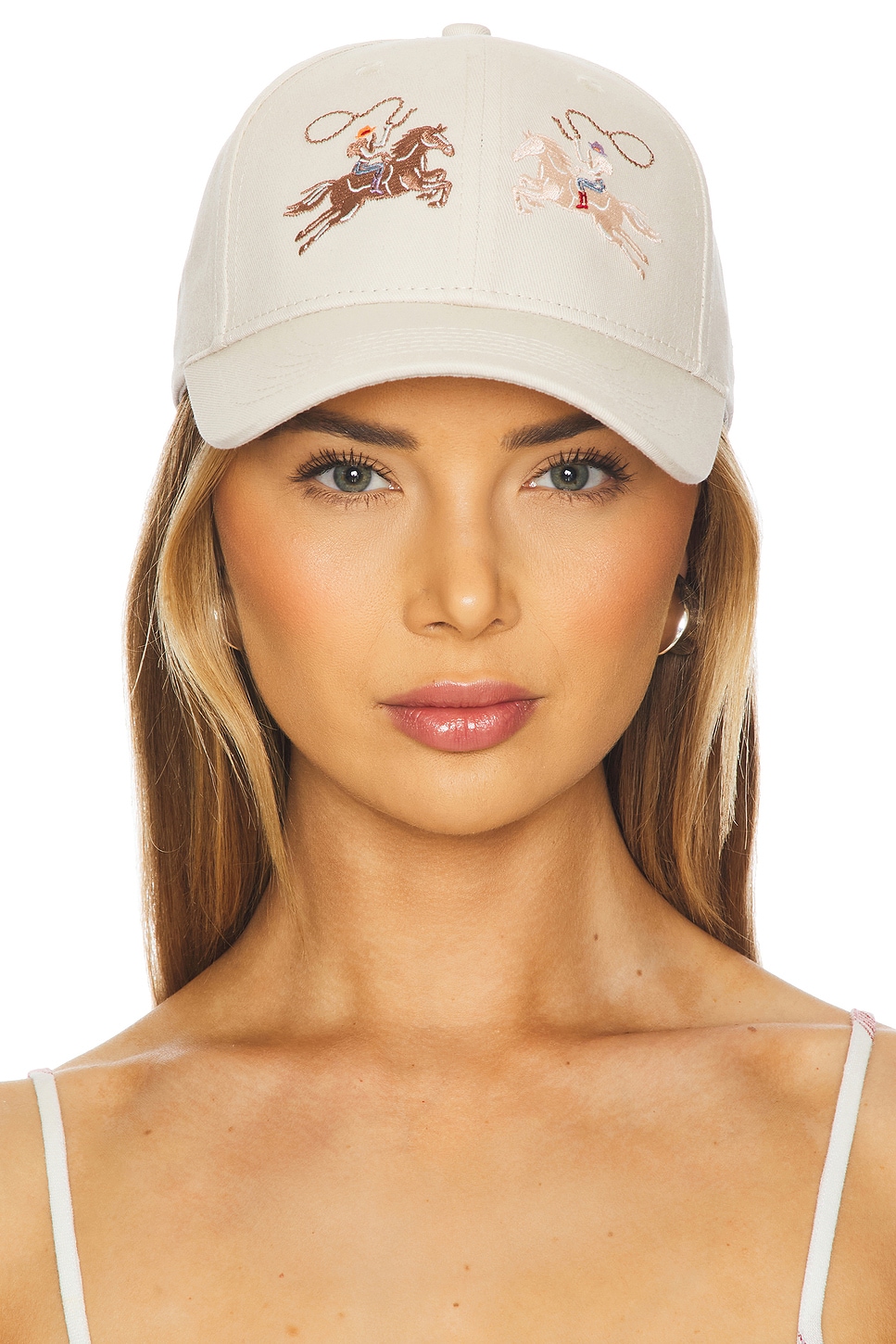 Understated Leather Embroidered Baseball Hat in Ivory | REVOLVE