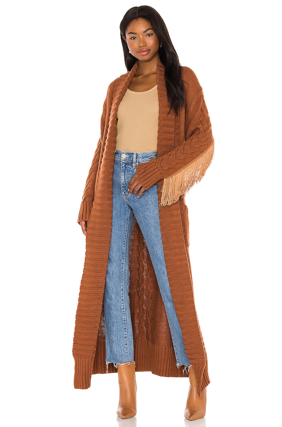 Understated Leather Rodeo Robe in Pecan | REVOLVE