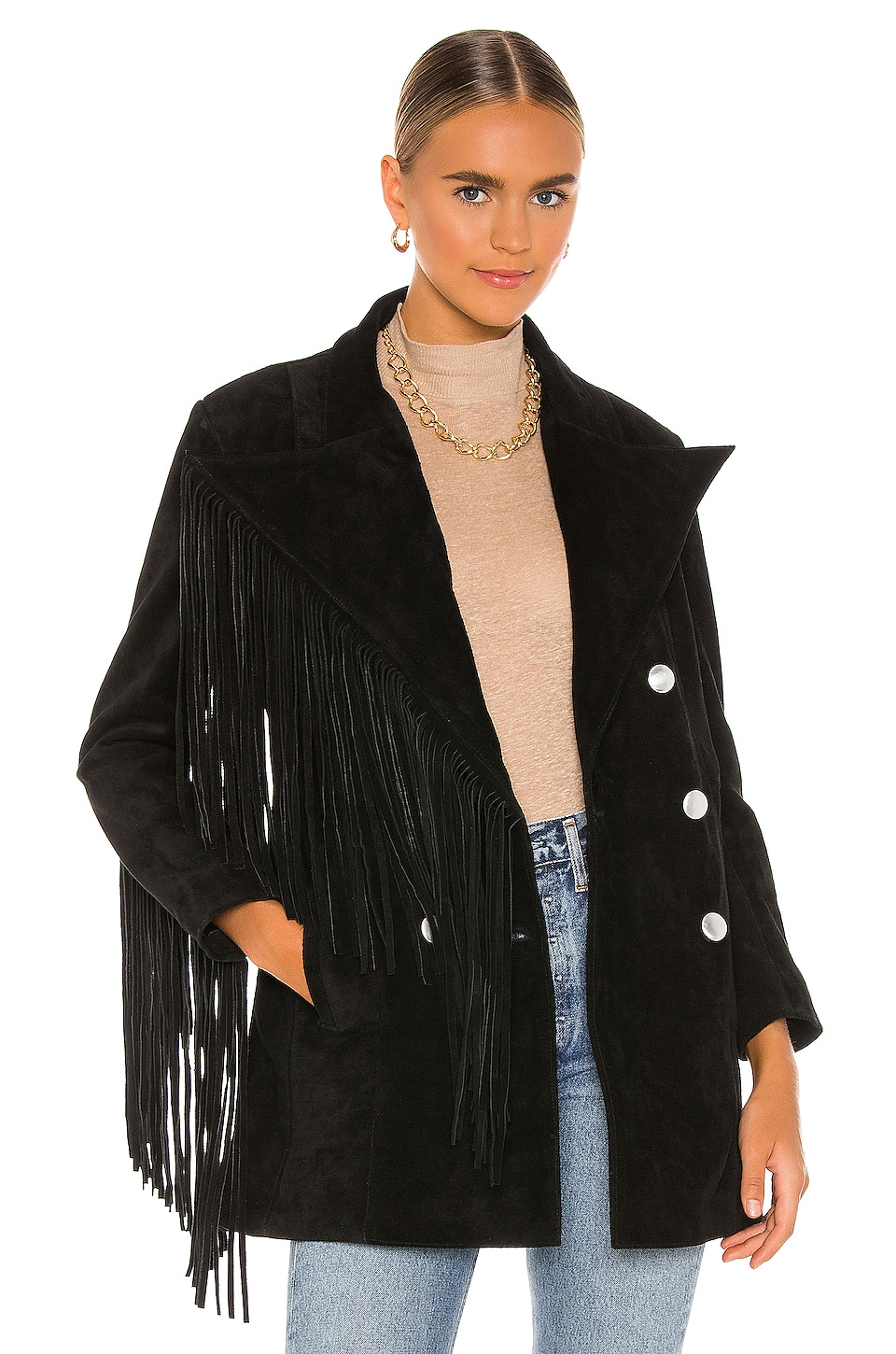 Understated Leather Uneven Trench in Black | REVOLVE