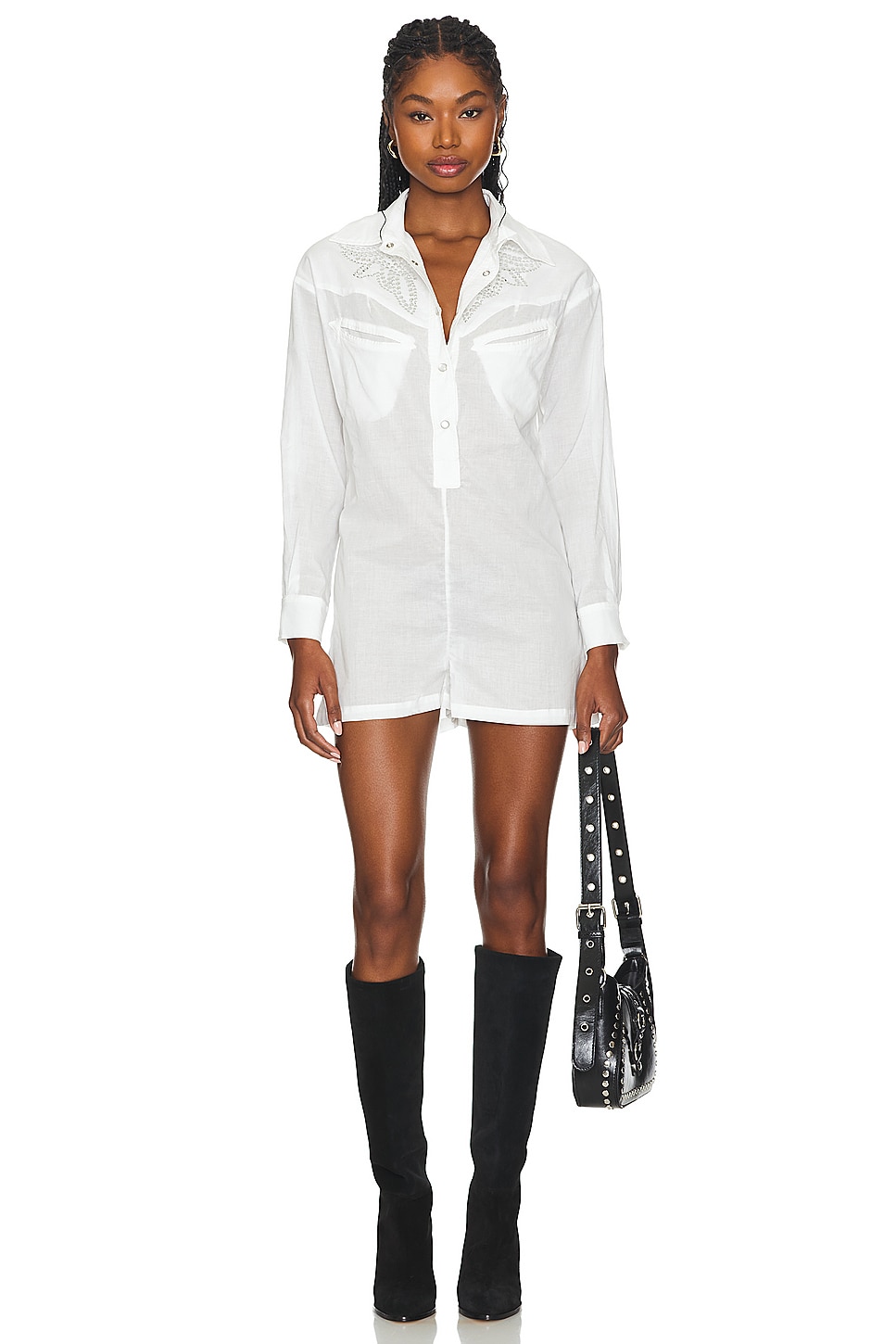Understated Leather West Of Boho Romper in White | REVOLVE