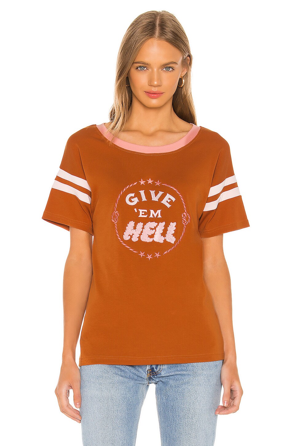 Understated Leather Give Em Hell Tee in Orange | REVOLVE