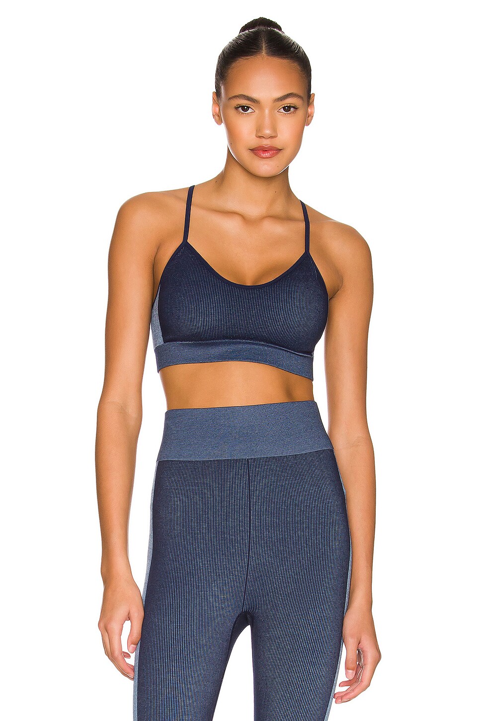 THE UPSIDE Circular Knit Zahra Sports Bra in Blue | REVOLVE