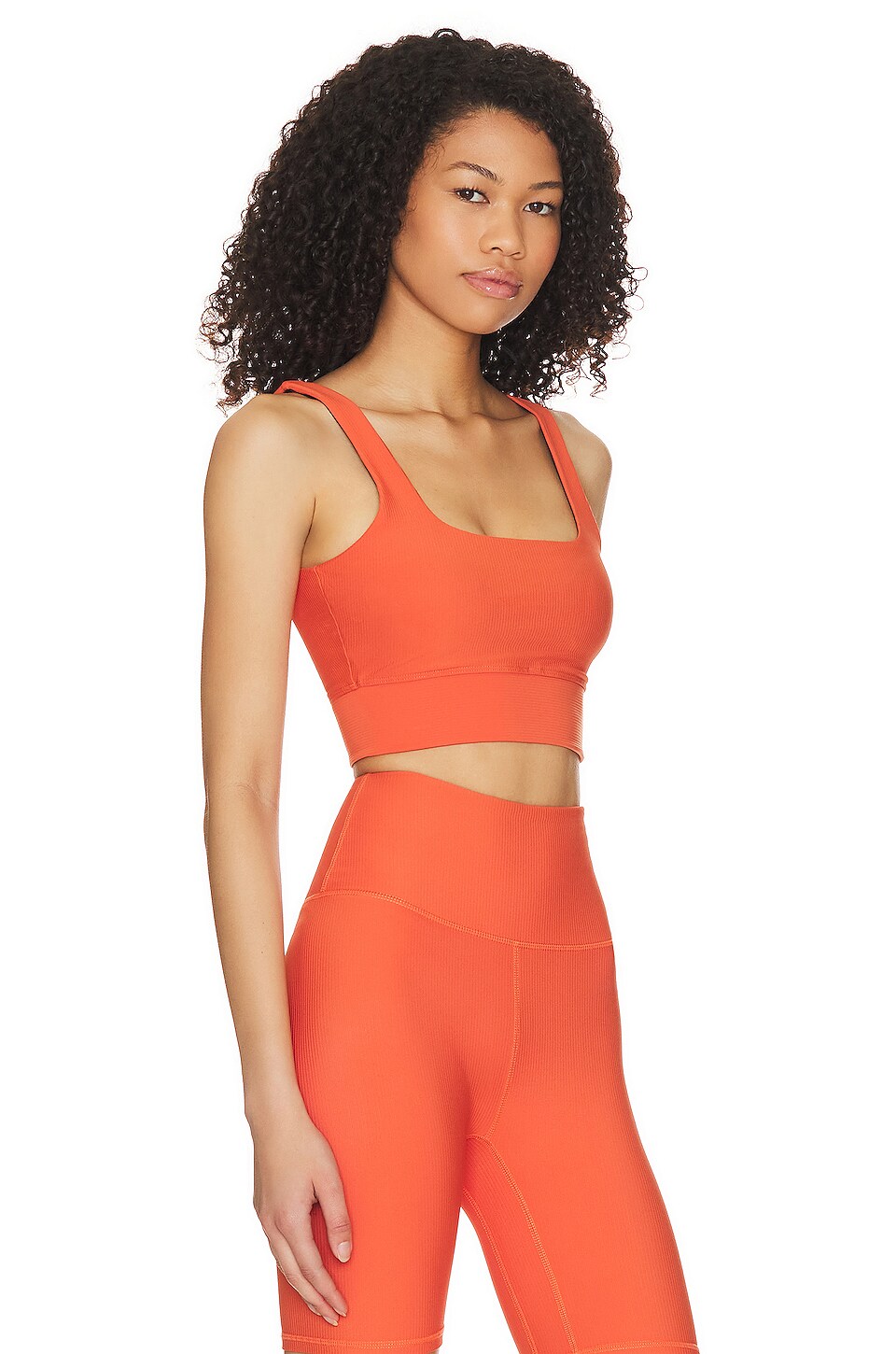 Varley Rib Ryan Sports Bra in Orange Rust | REVOLVE