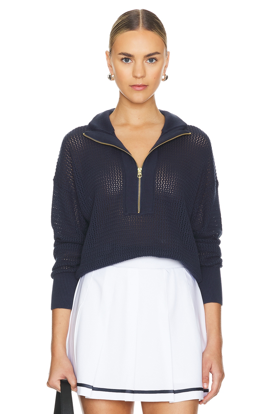 Varley Aurora Half Zip Sweater in Blue Nights | REVOLVE