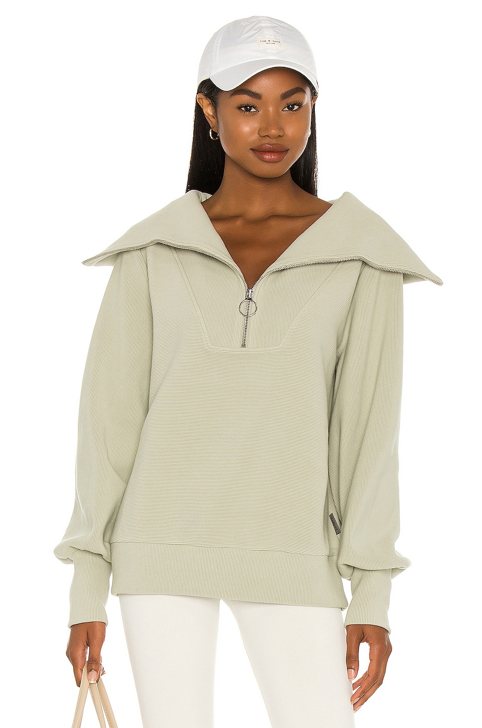 Varley Vine Half Zip Sweater in Desert Sage | REVOLVE