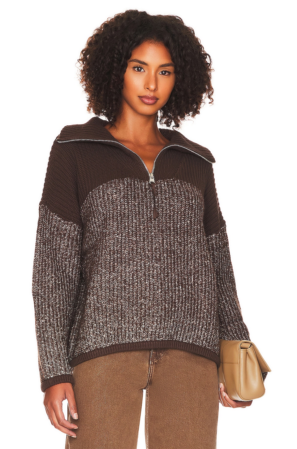 Varley Willard Knit Pullover in Coffee Bean | REVOLVE