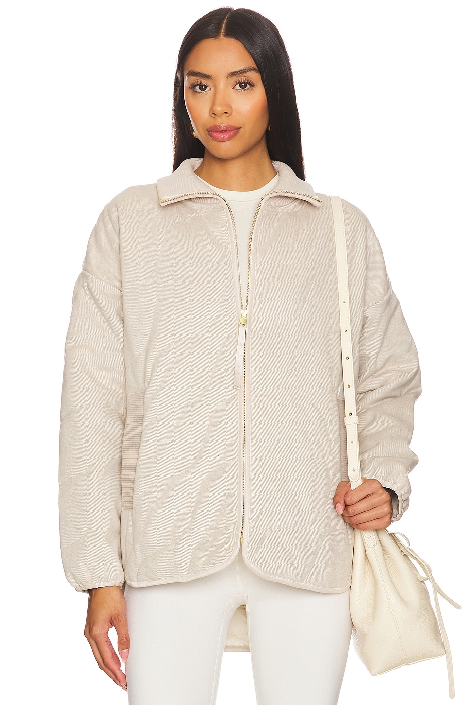 Varley Libby Plush Quilted Jacket in Light Sand | REVOLVE