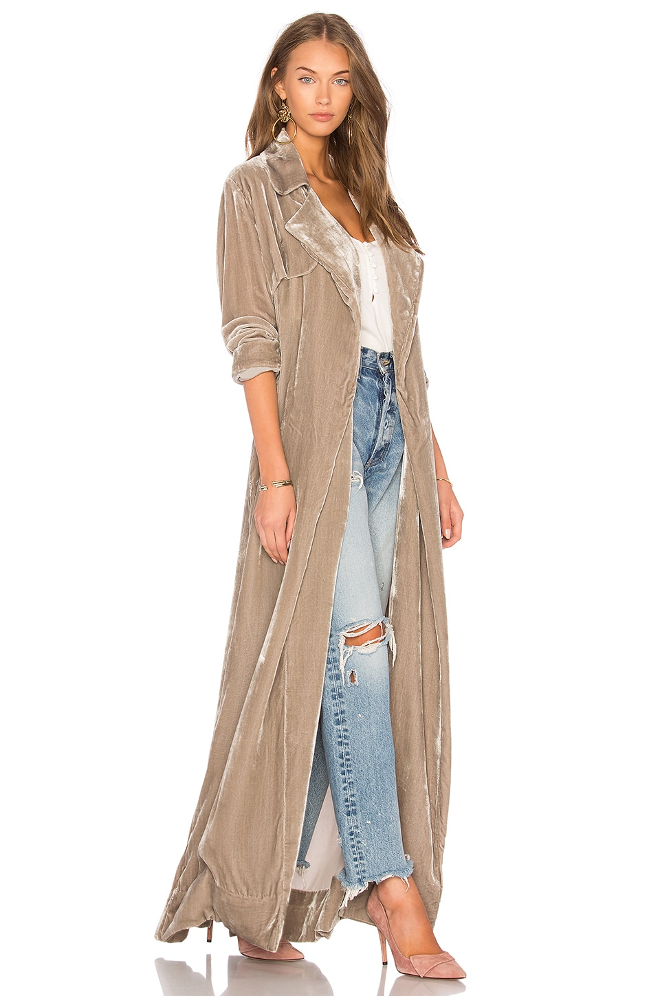 VATANIKA Velvet Duster in Beige | REVOLVE