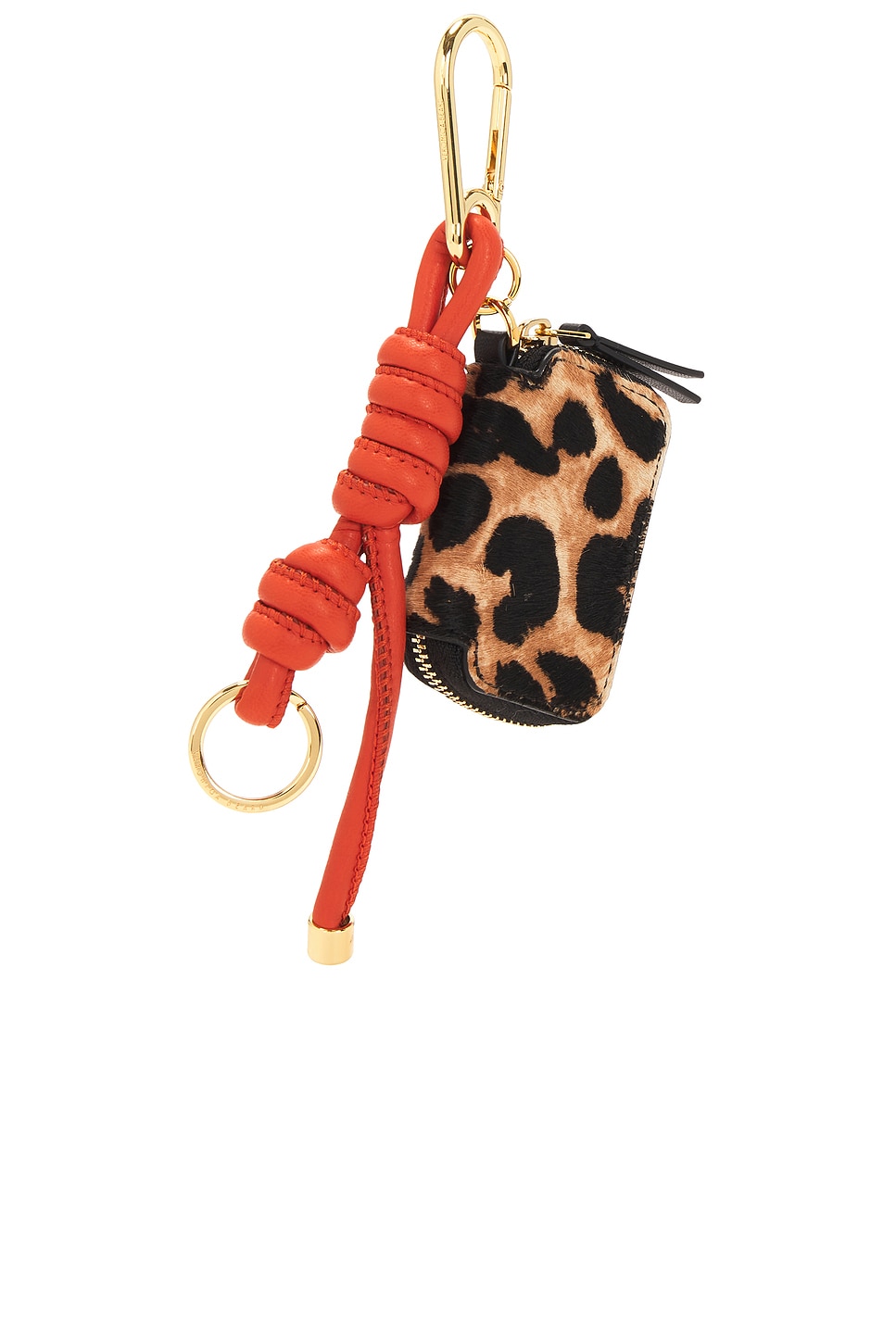 Veronica Beard LEOPARD ZIP POUCH BAG CHARM in Dark Acorn | REVOLVE