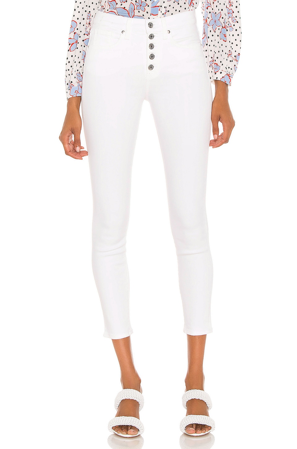 Veronica Beard Debbie High Rise Skinny Jean in White | REVOLVE