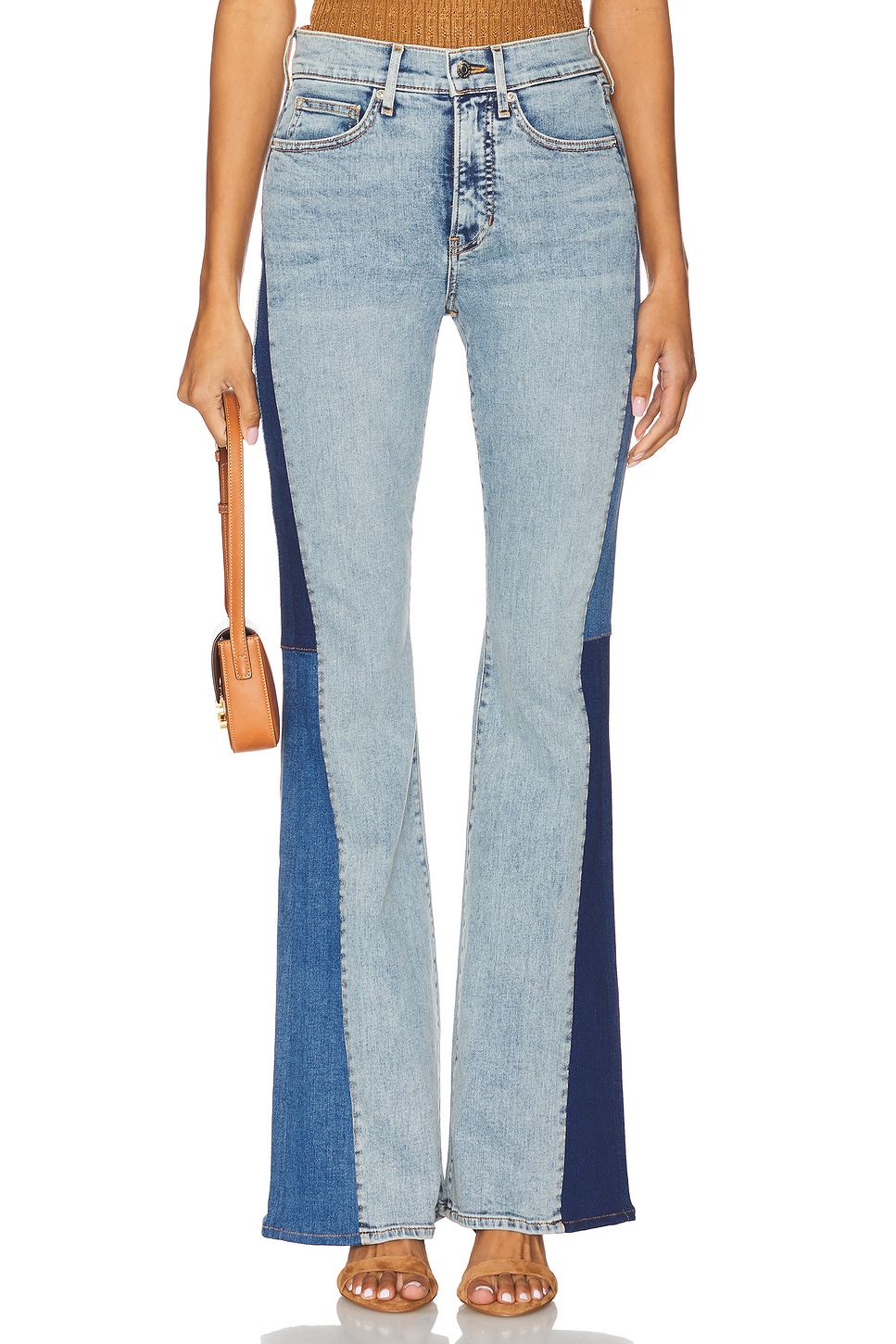 Veronica Beard Beverly High Rise Skinny Flare in Ripple Dust | REVOLVE