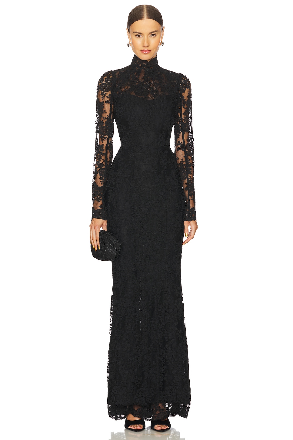 V. Chapman Jules Dress in Black Chantilly Lace | REVOLVE